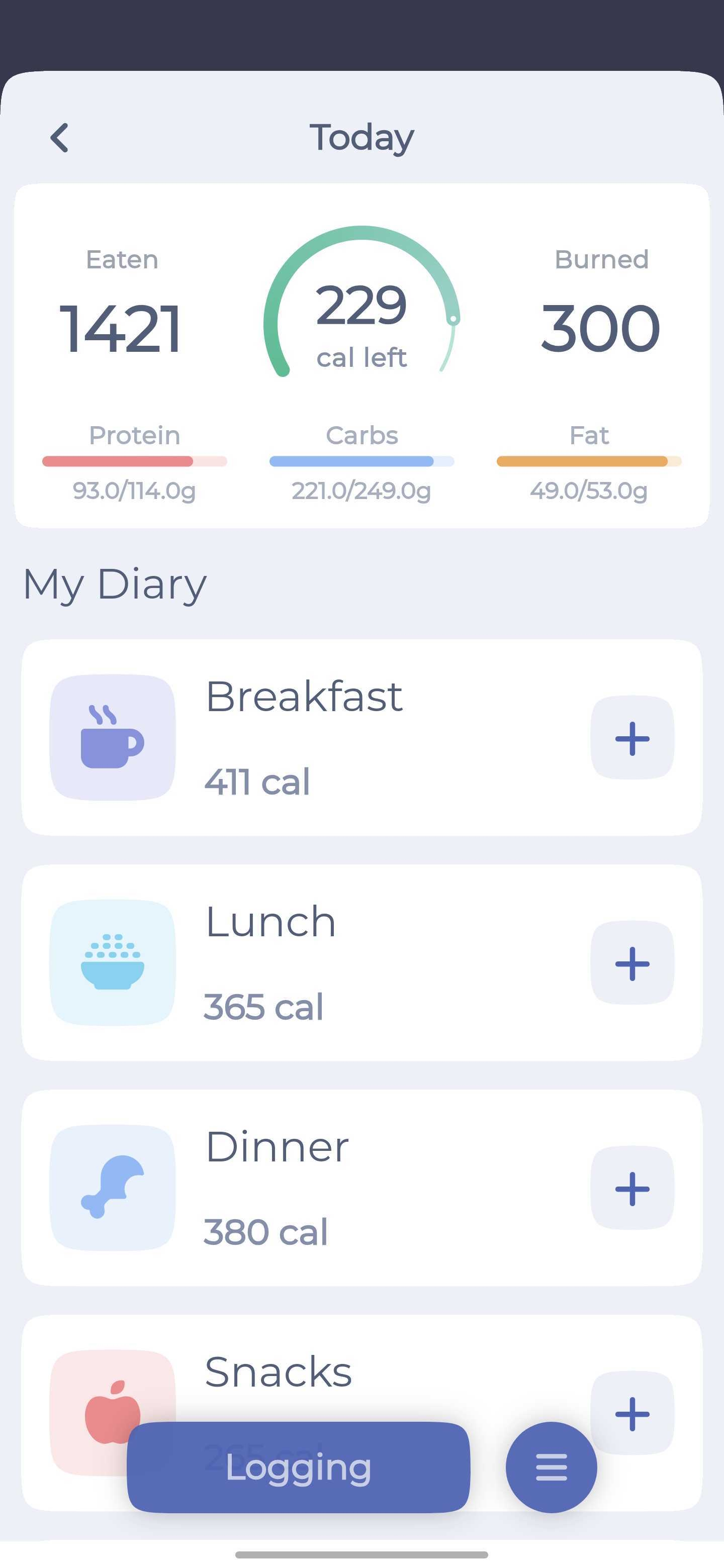 Cal Track - A Simplified Calorie Tracker
